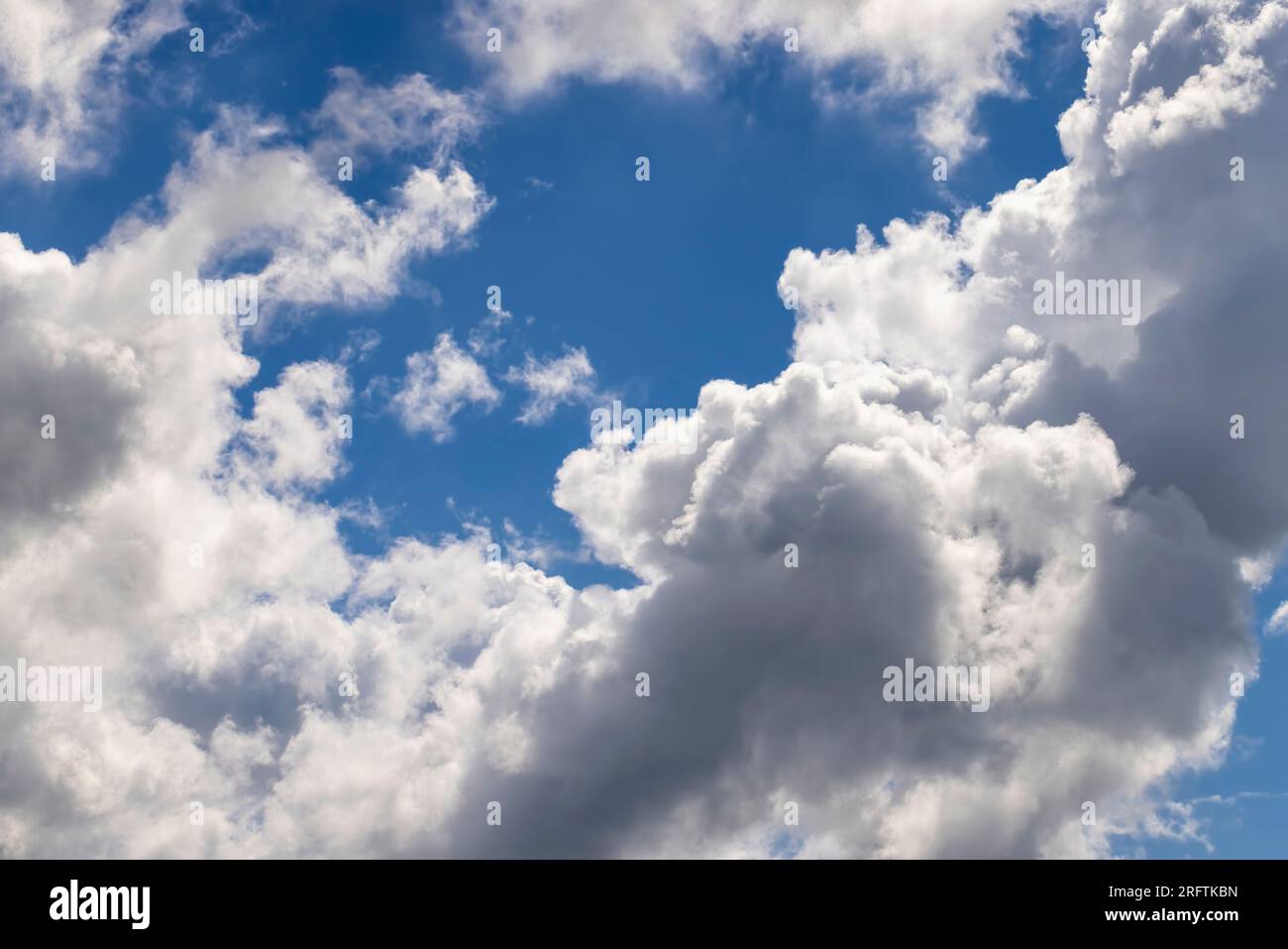 Blue sky with light clouds in windy weather, beautiful blue sky in ...
