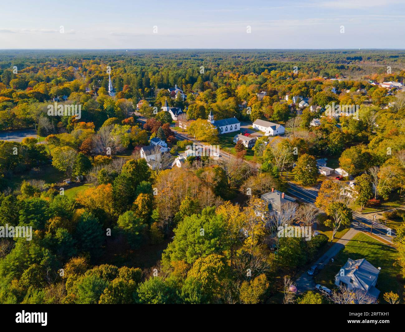Kingston historic town center including Mayflower Congregational Church ...