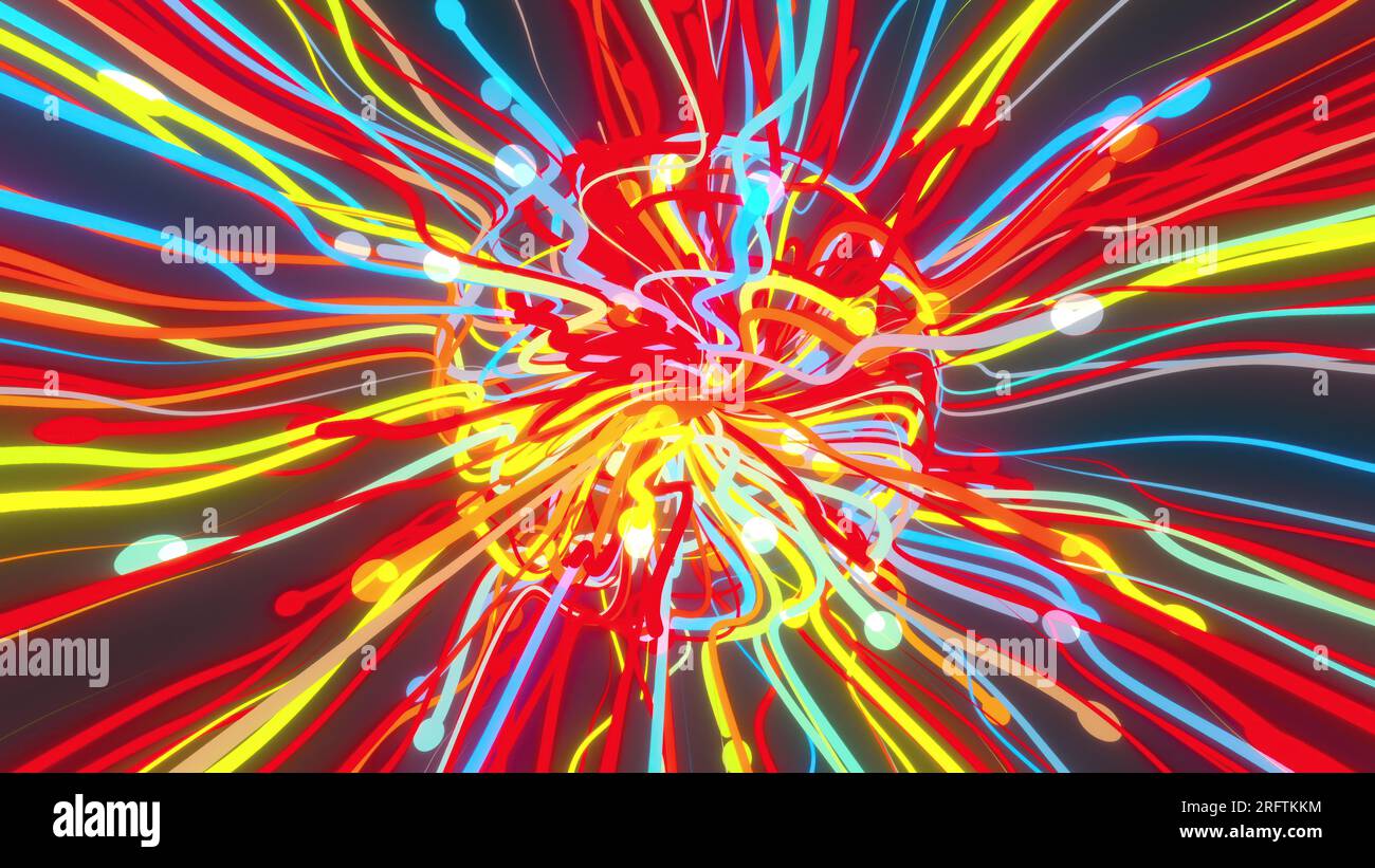 Burst particle lines. Computer generated 3d render Stock Photo - Alamy