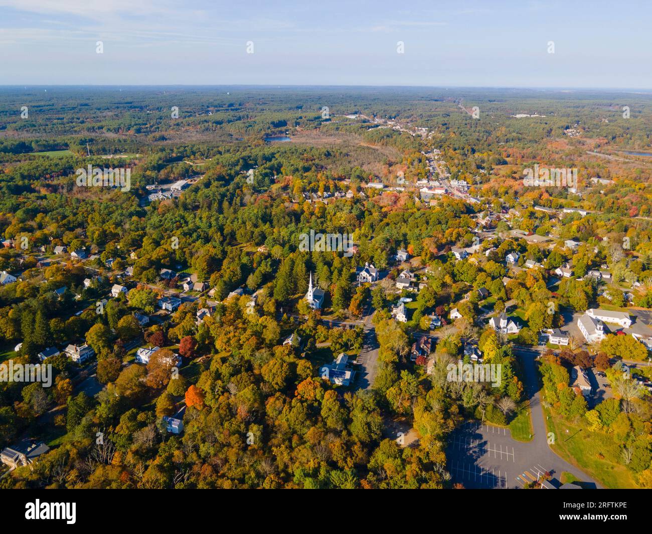 Kingston historic town center including Mayflower Congregational Church ...