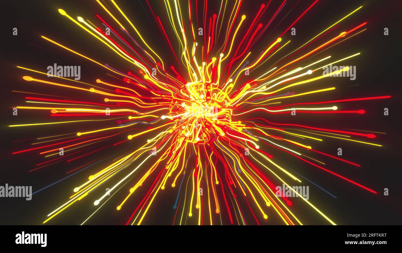 Burst particle lines. Computer generated 3d render Stock Photo - Alamy