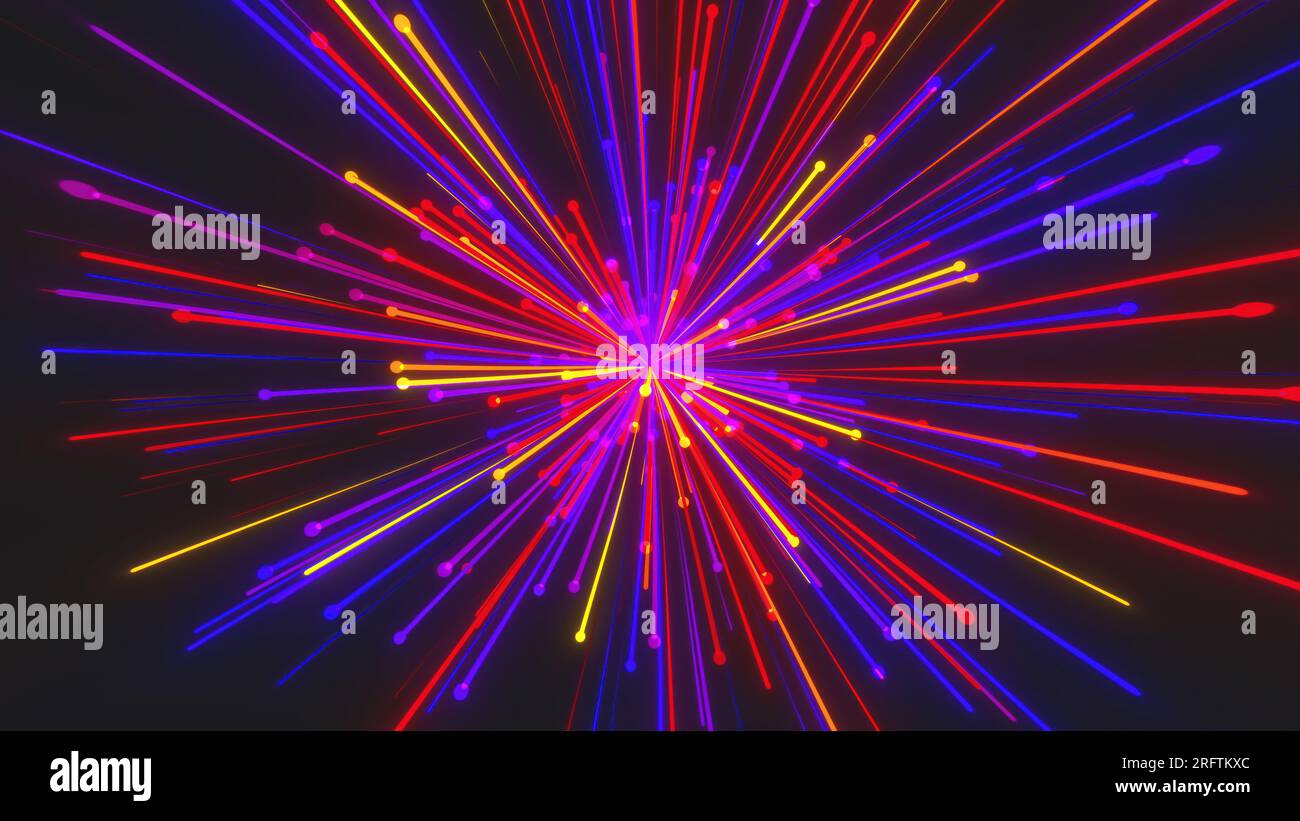 Burst particle lines. Computer generated 3d render Stock Photo - Alamy