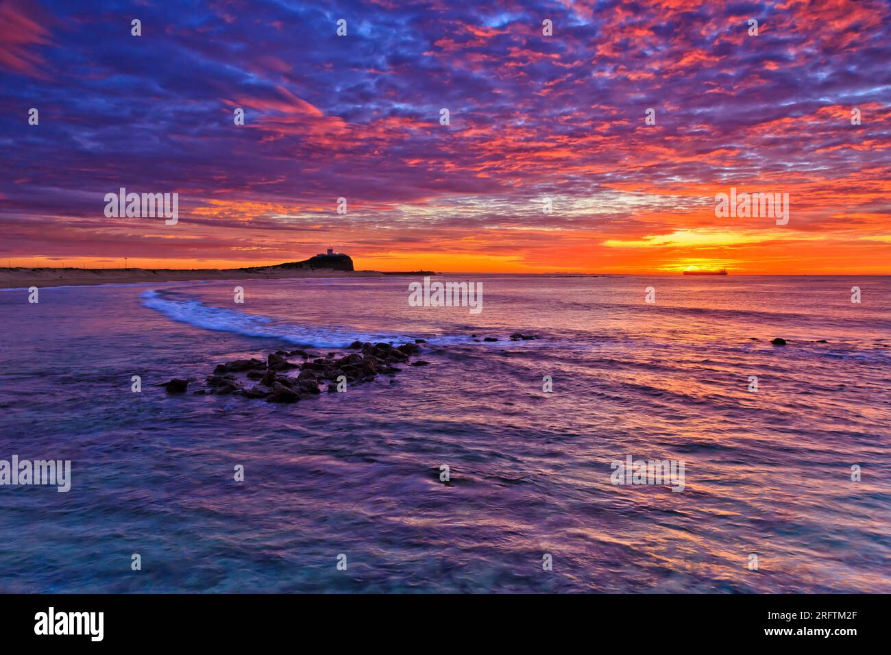 Nobbys head lighthouse tower in Newcastle city on Australian Pacific ...
