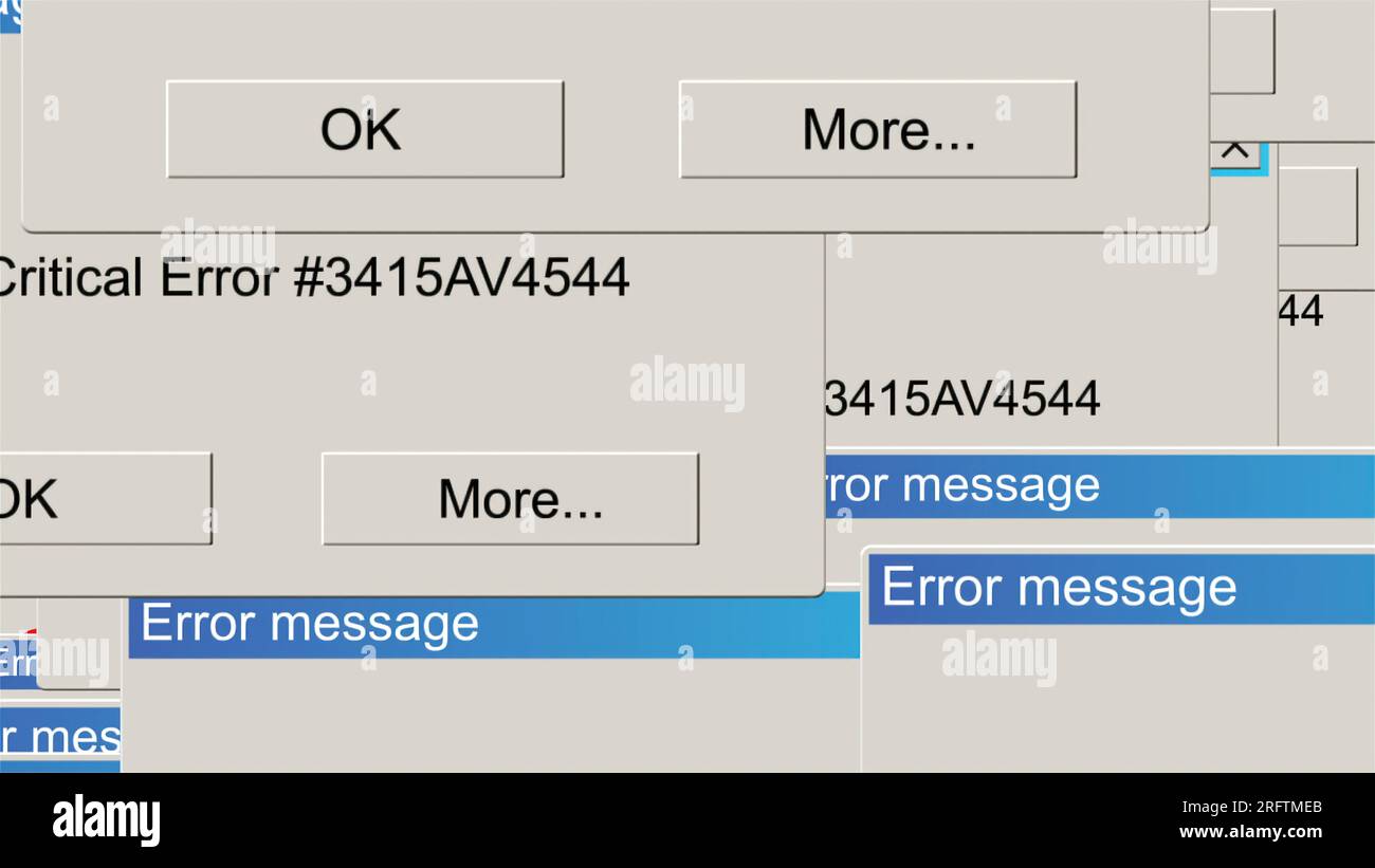 Critical Error Warning Message. Computer generated 3d render Stock ...