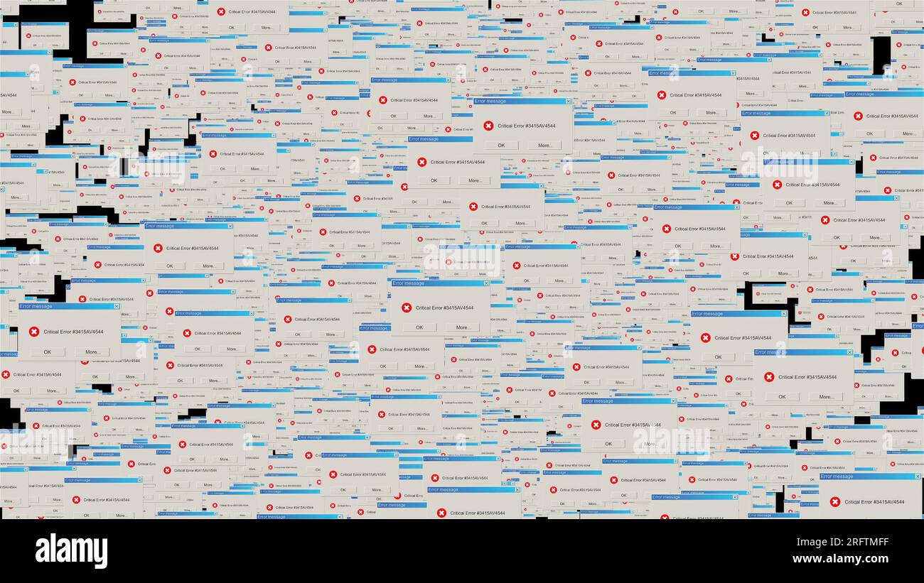 Critical Error Warning Message. Computer generated 3d render Stock ...