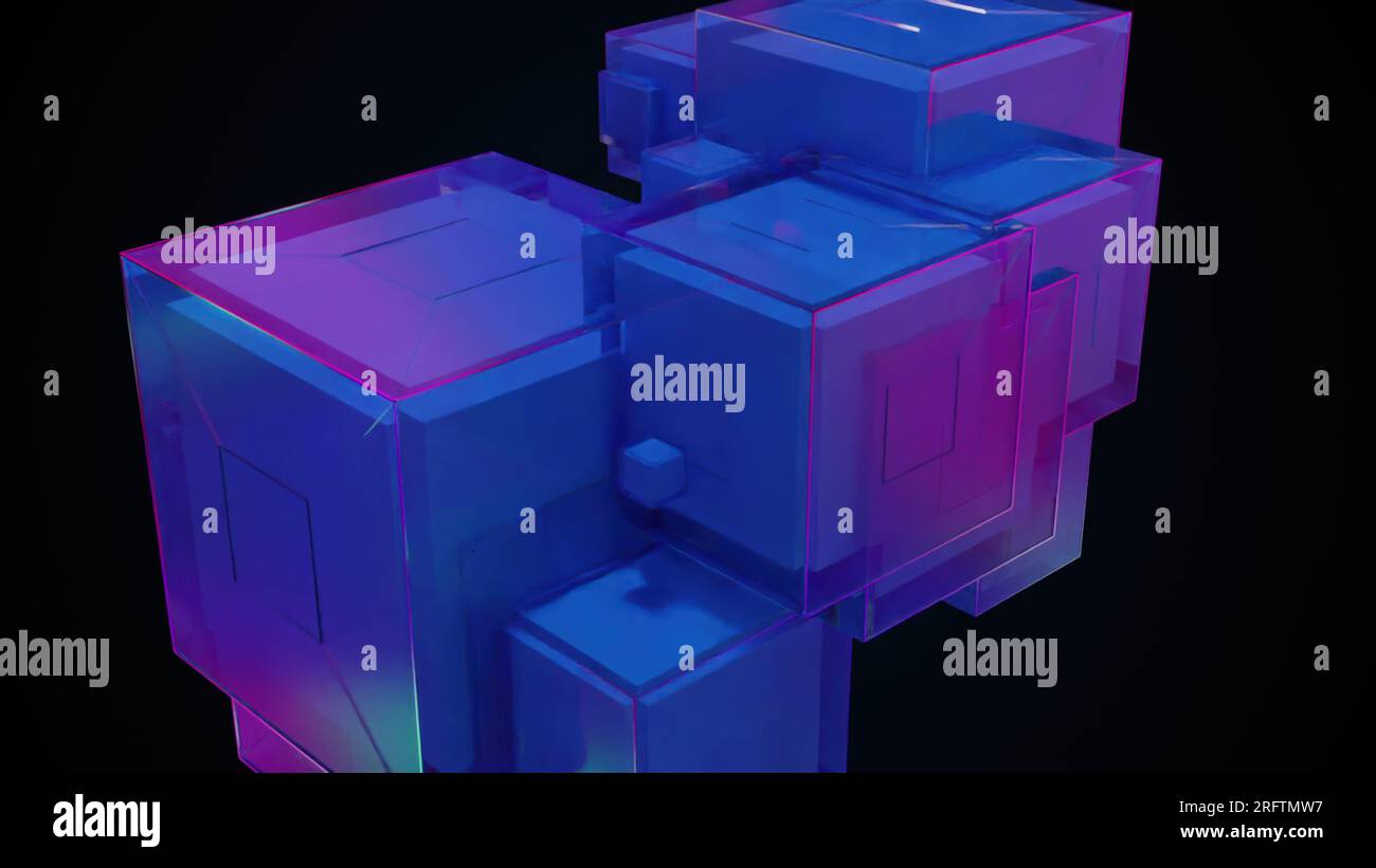 Glass digital cubes. Computer generated 3d render Stock Photo - Alamy
