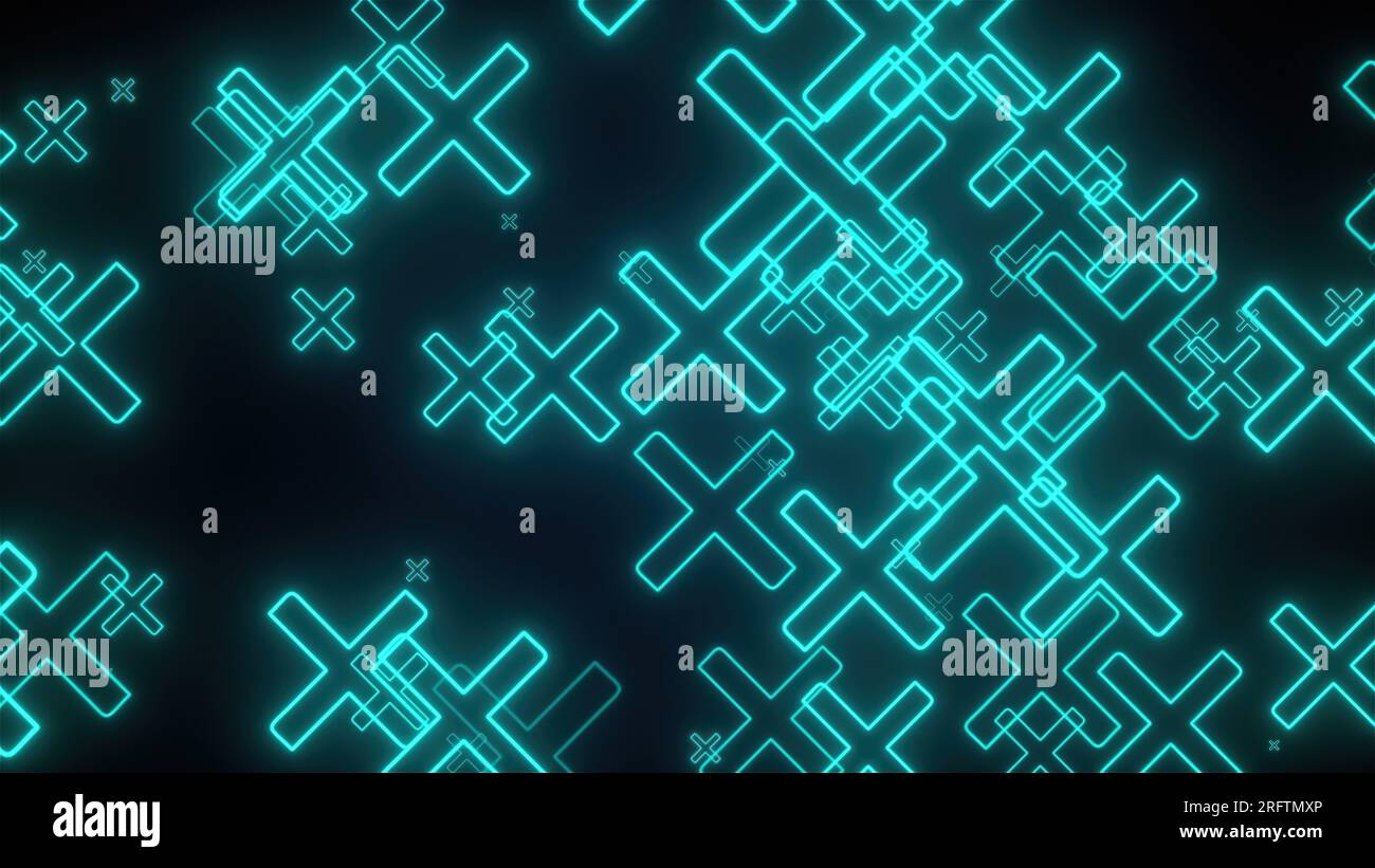 Glowing Cross Marks. Computer generated 3d render Stock Photo - Alamy