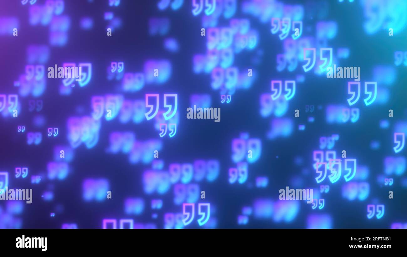 Glowing quote icons. Computer generated 3d render Stock Photo - Alamy