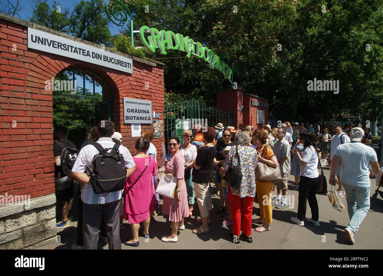 Bucharest, Romania - July 09, 2023: People queuing to enter the ...