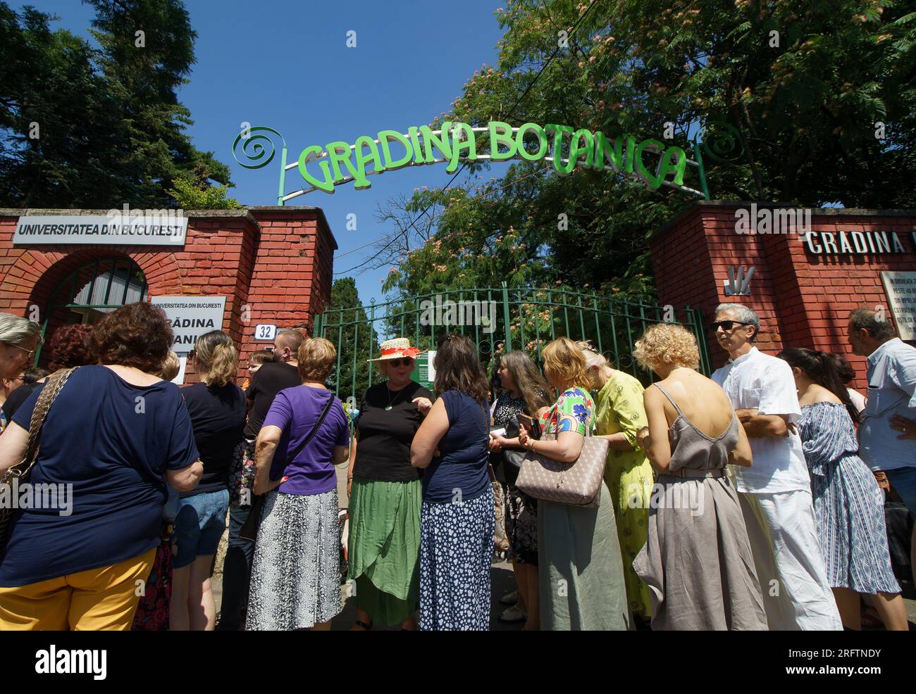 Bucharest, Romania - July 09, 2023: People queuing to enter the ...