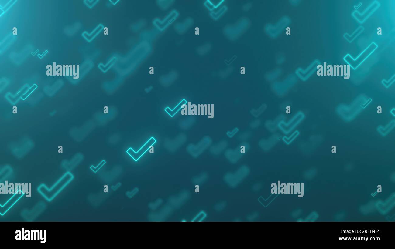 Glowing Tick symbols. Computer generated 3d render Stock Photo - Alamy