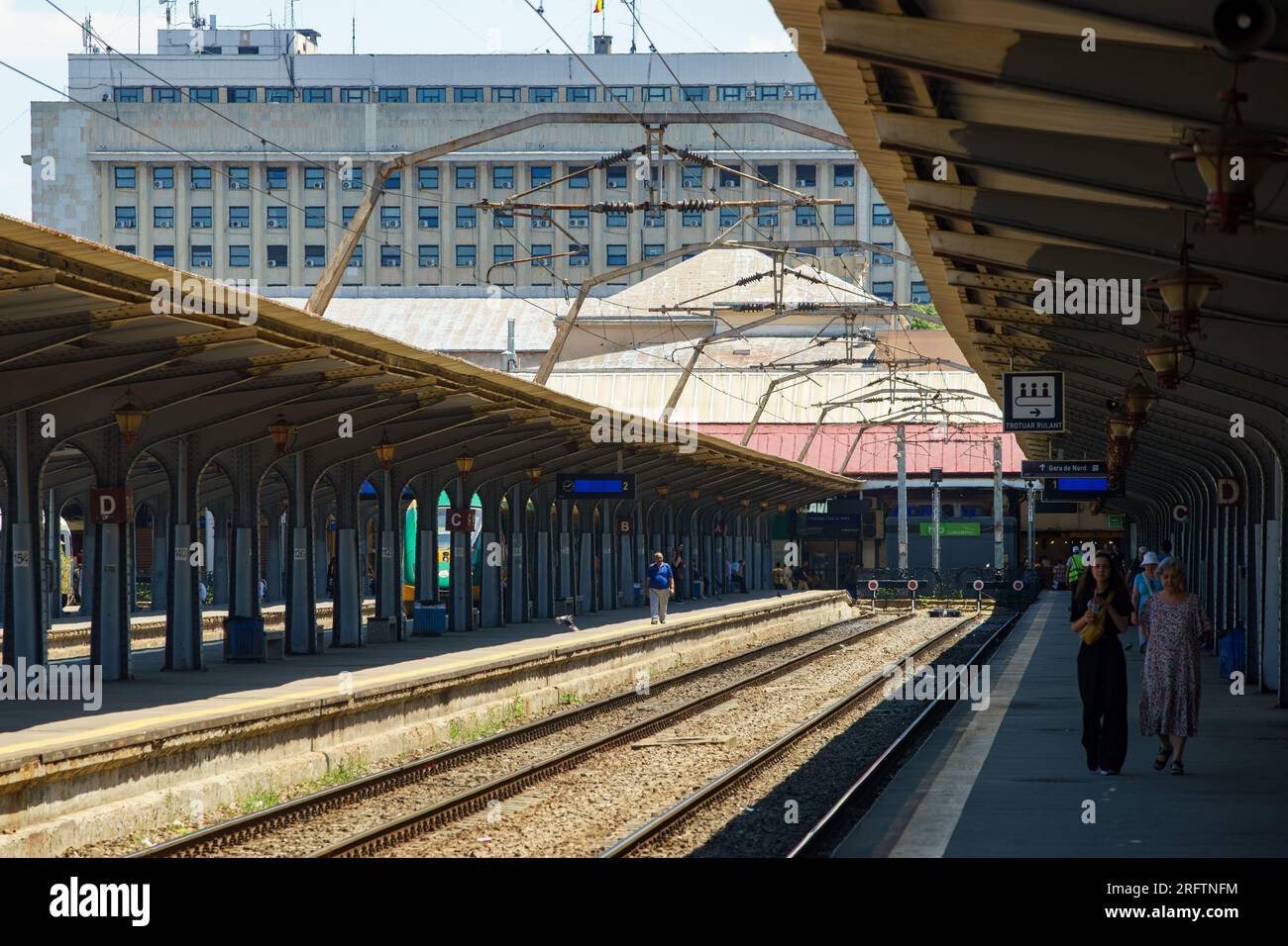 Bucharest, Romania - July 09, 2023: The first two platforms of the ...