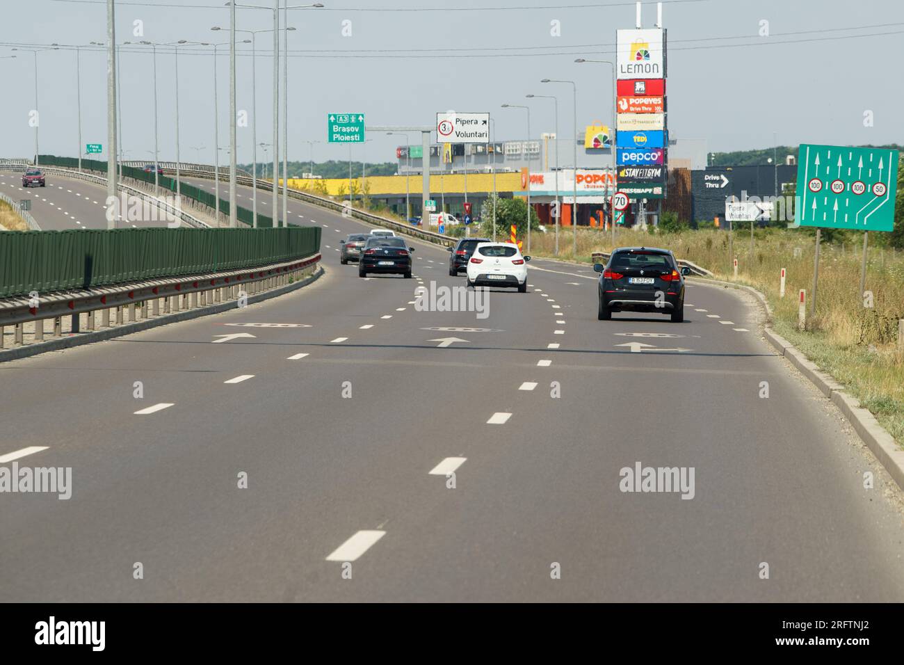 Bucharest, Romania - July 10, 2023: Traffic on the A3 motorway. This ...