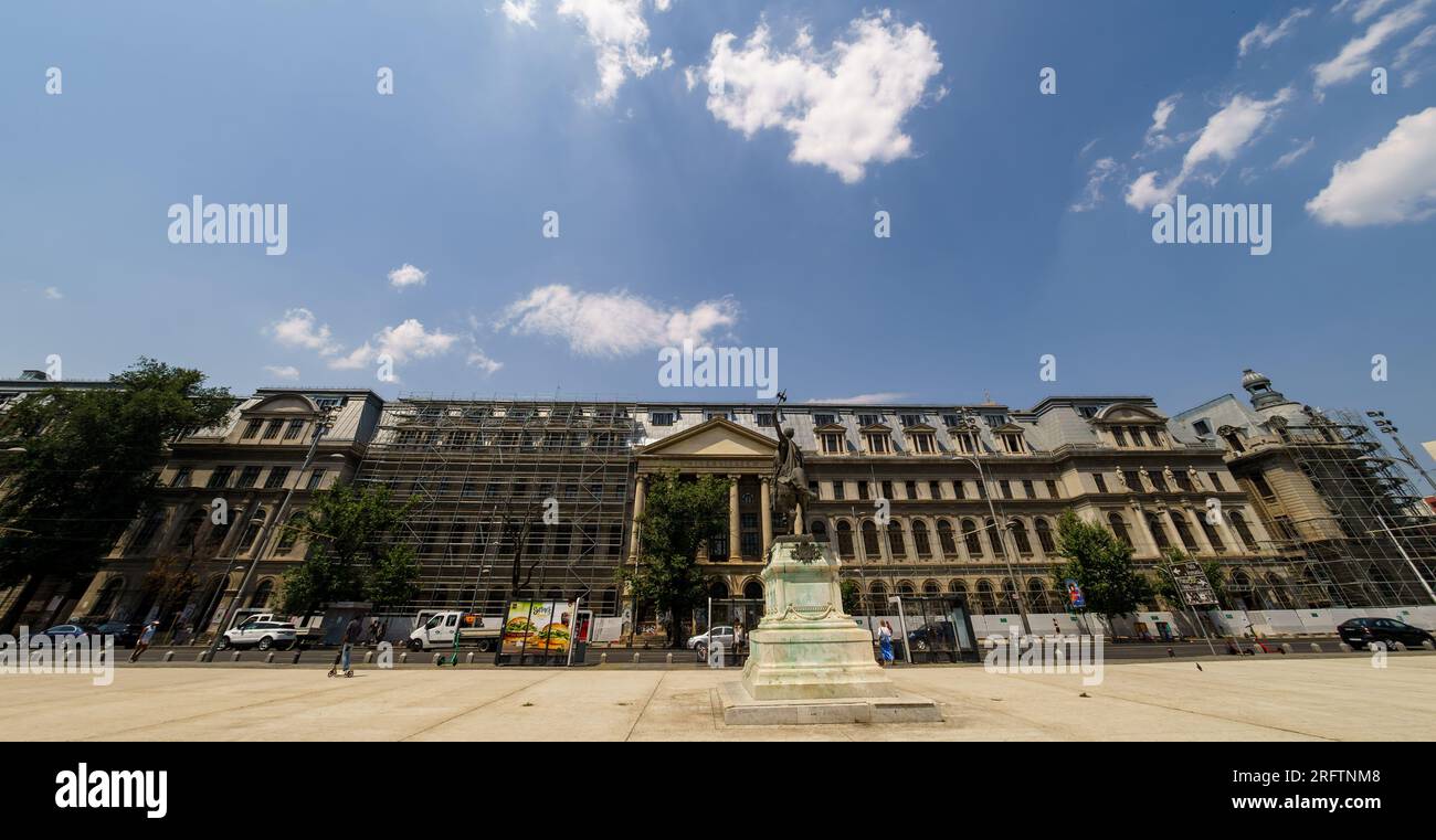 Bucharest, Romania - July 13, 2023: The building of the University of ...