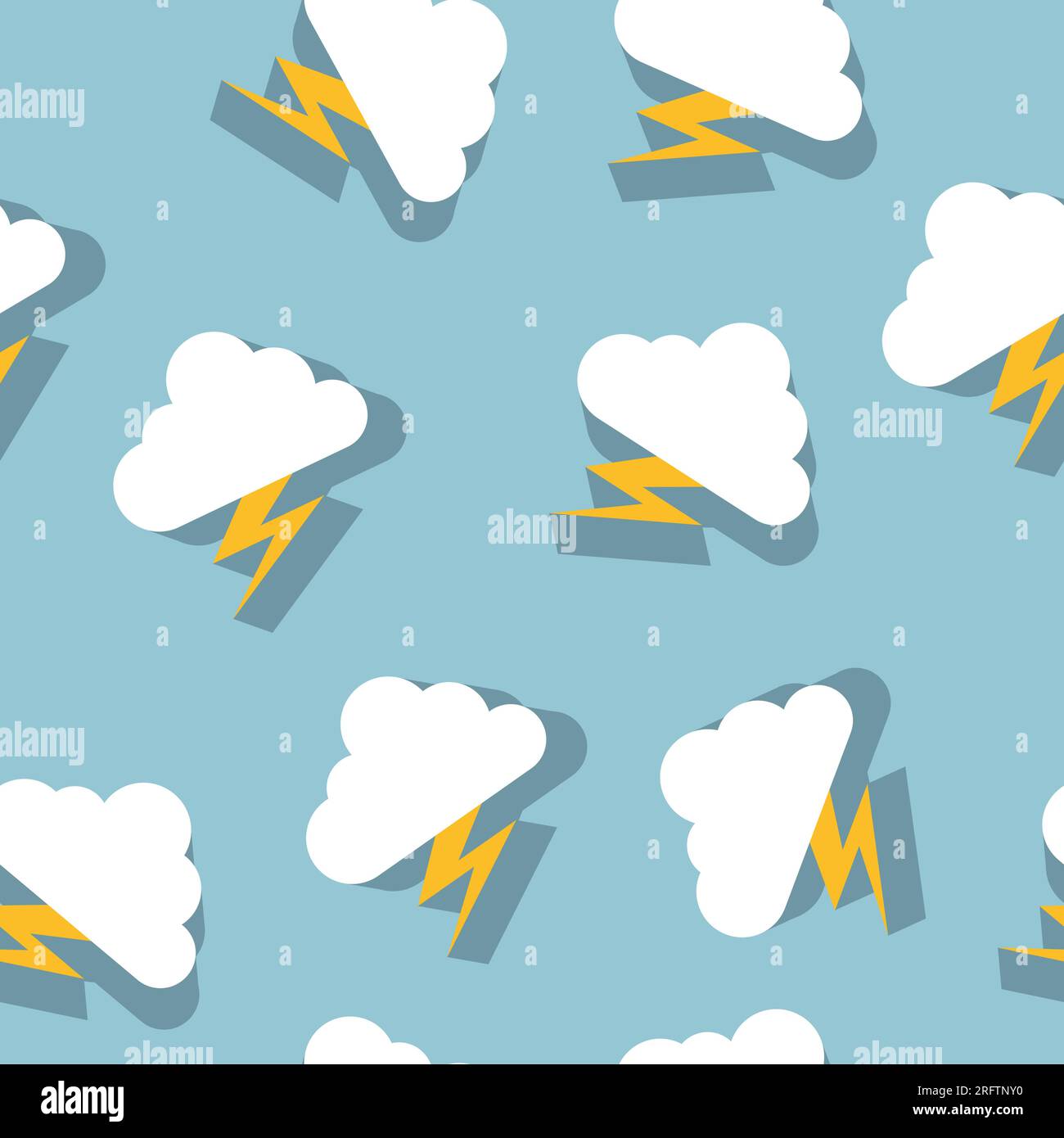illustration of thunderstorm and cloud pattern. flat vector ...