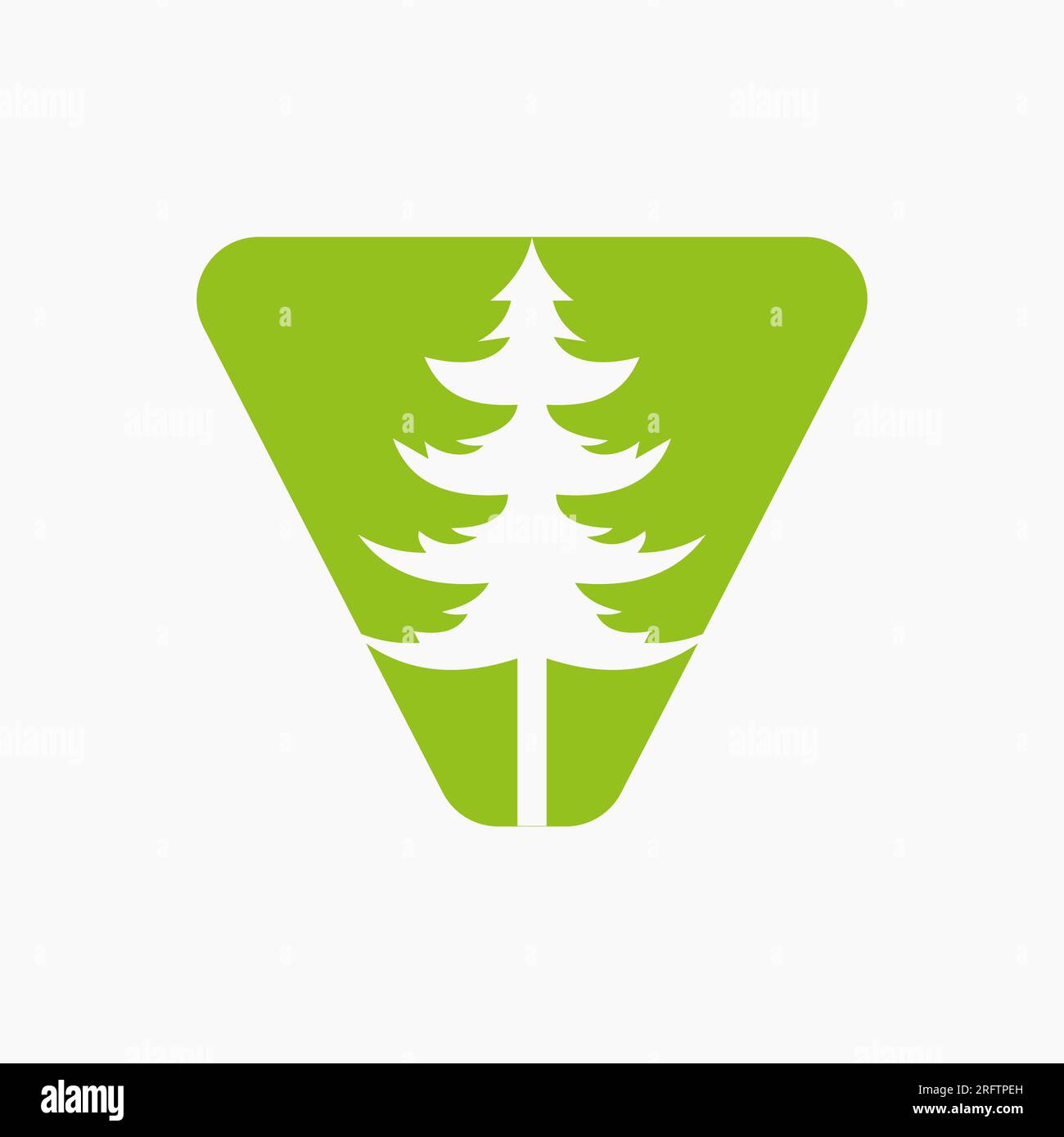 Letter V Christmas Tree Logo Design. Spruce Logo Symbol Stock Vector ...
