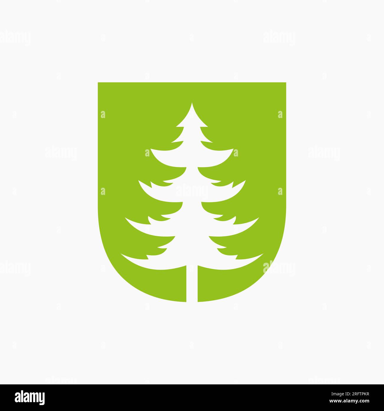 Letter U Christmas Tree Logo Design. Spruce Logo Symbol Stock Vector ...