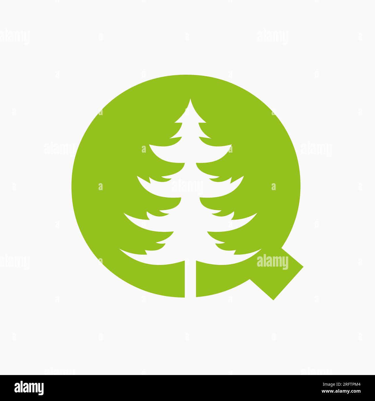 Letter Q Christmas Tree Logo Design. Spruce Logo Symbol Stock Vector ...