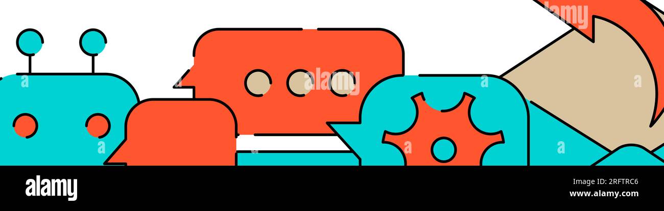Support, connection, assistance related horizontal banner or bottom ...
