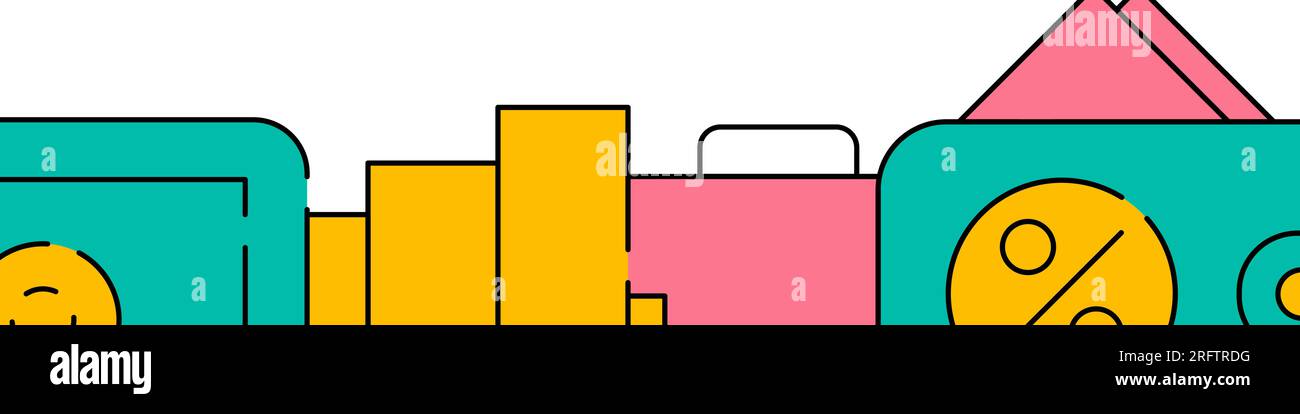 Banking and money related horizontal banner or bottom border template ...