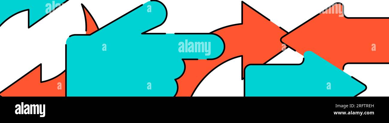 Arrows related horizontal banner or bottom border template background ...