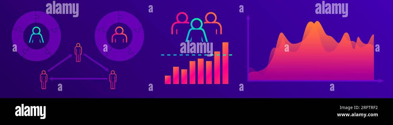 Charts and diagrams. Modern people infographics. Flat vector ...