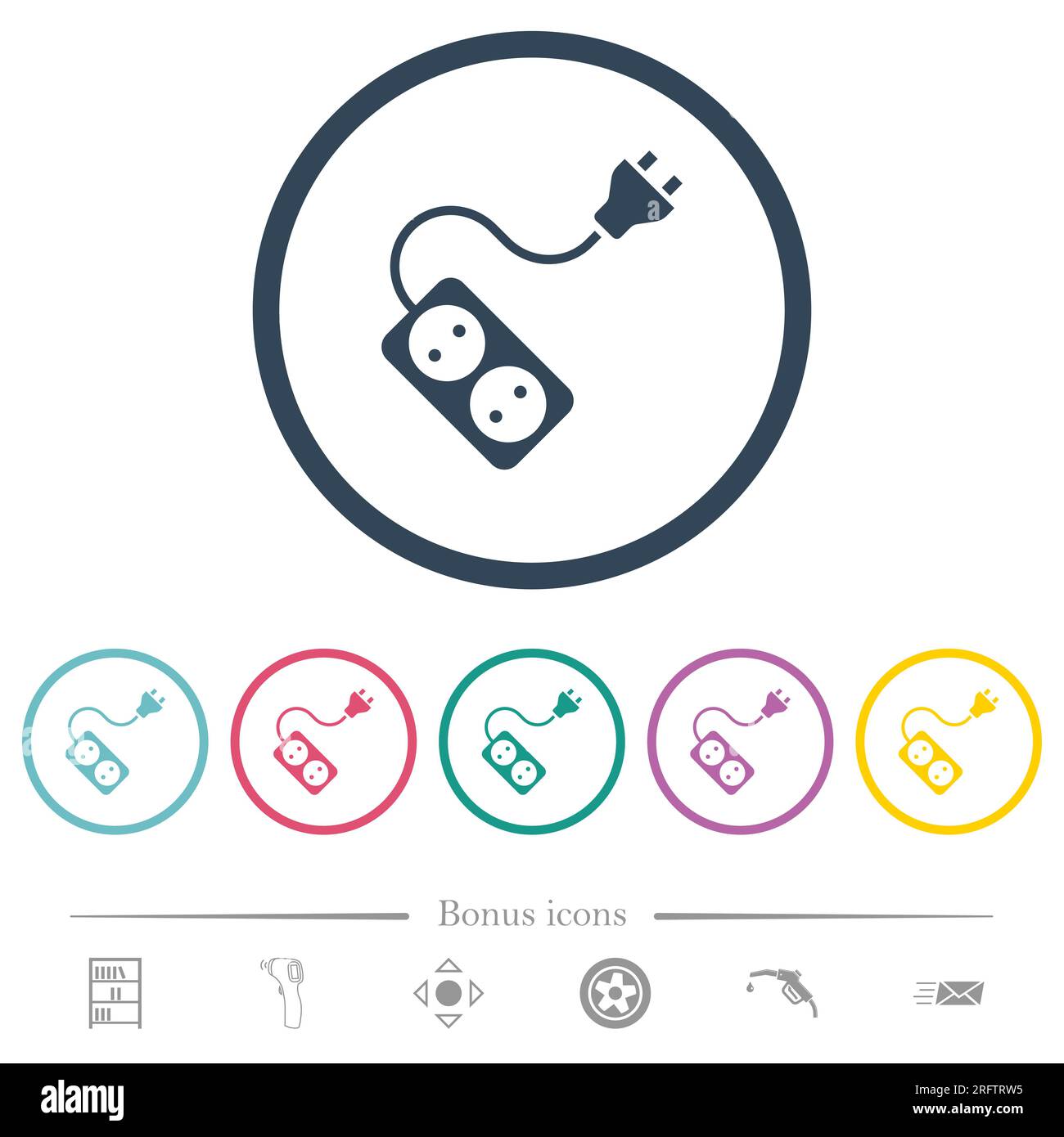 Portable electrical outlet with two sockets and extension cord and plug ...