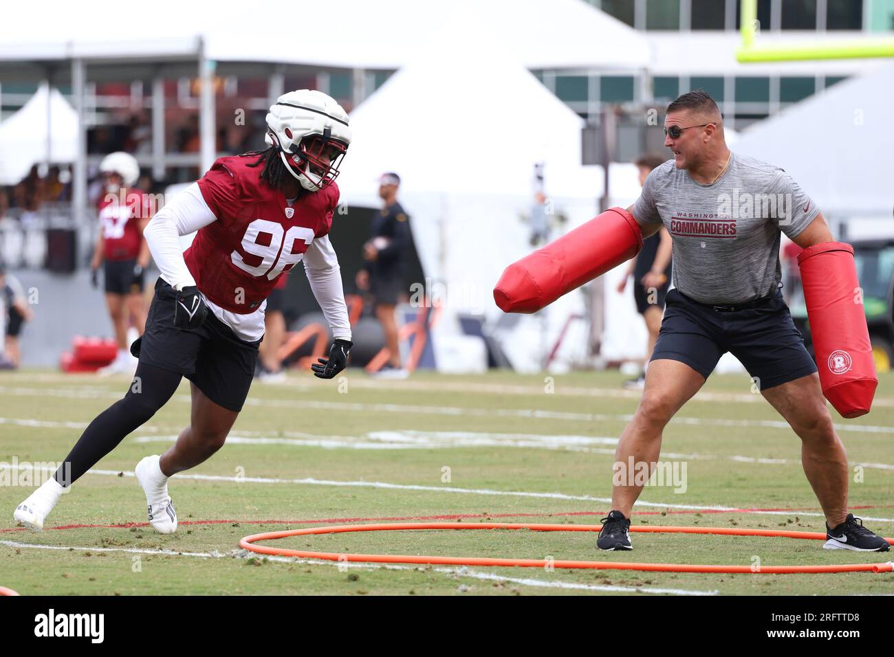 Washington Commanders DE James Smith-Williams (96) during drills with ...