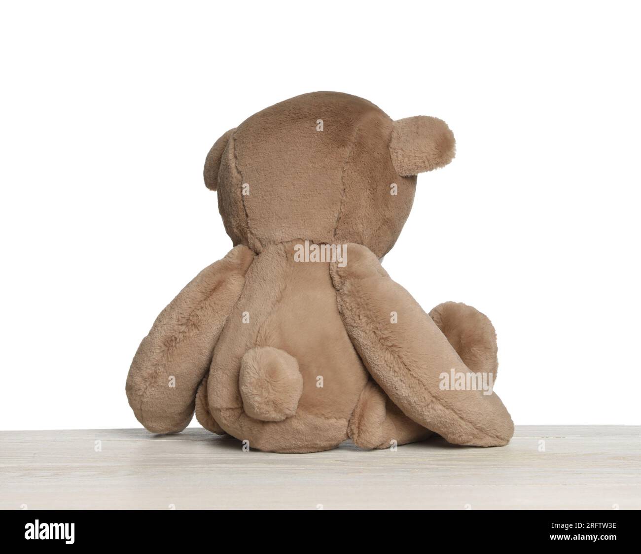 Cute teddy bear isolated on white, back view Stock Photo - Alamy