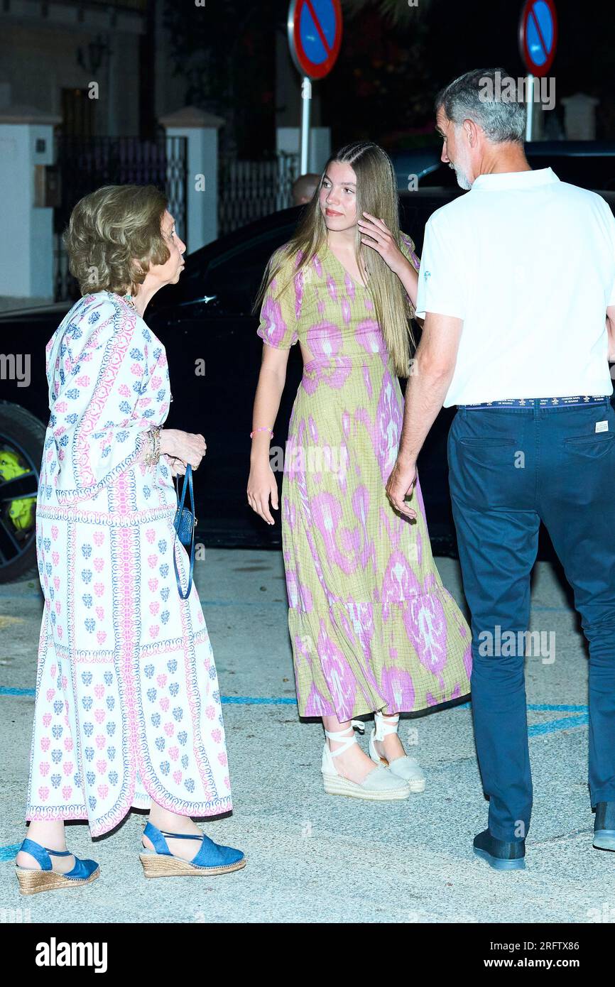 Palma, Balearic Islands, Spain. 6th Aug, 2023. Princess Sofia, The former Queen Sofia, King ...