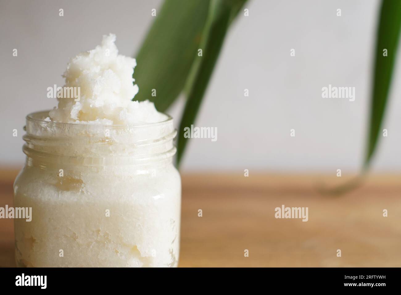 Organic coconut oil solid at room temperature Stock Photo - Alamy