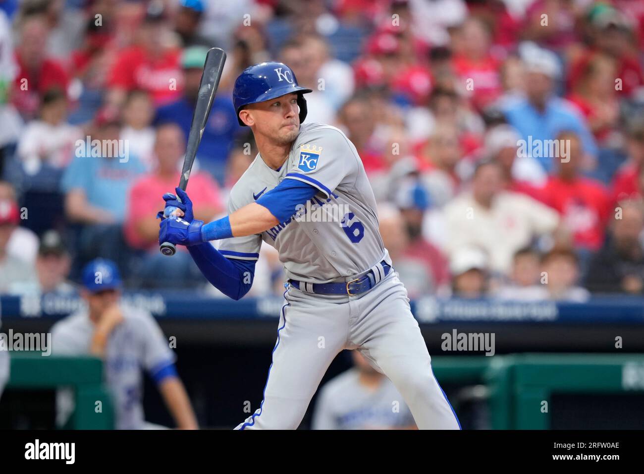Kansas City Royals' Drew Waters plays during a baseball game, Saturday ...