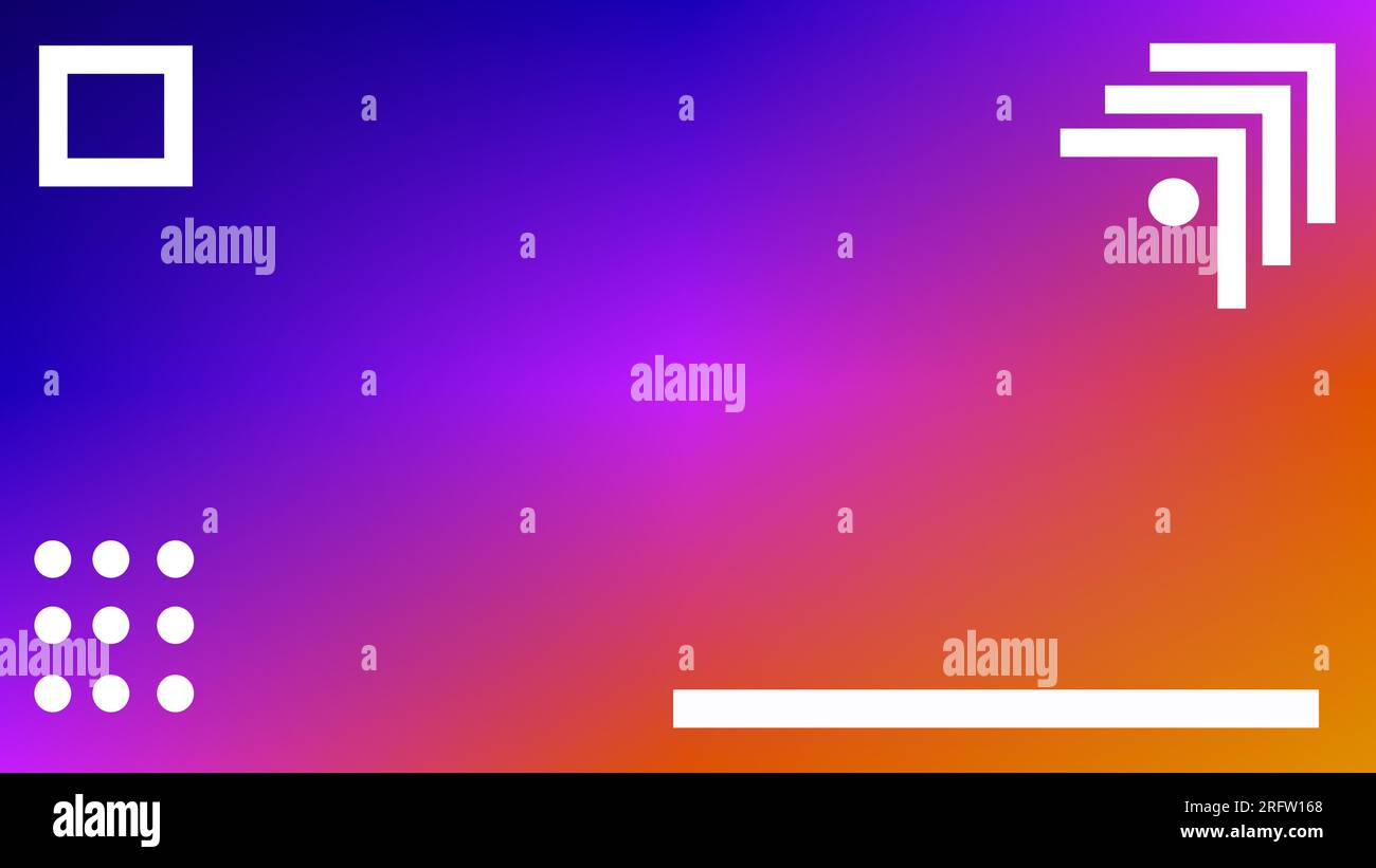 Colorful sunset and twilight gradient colors with white geometric ...
