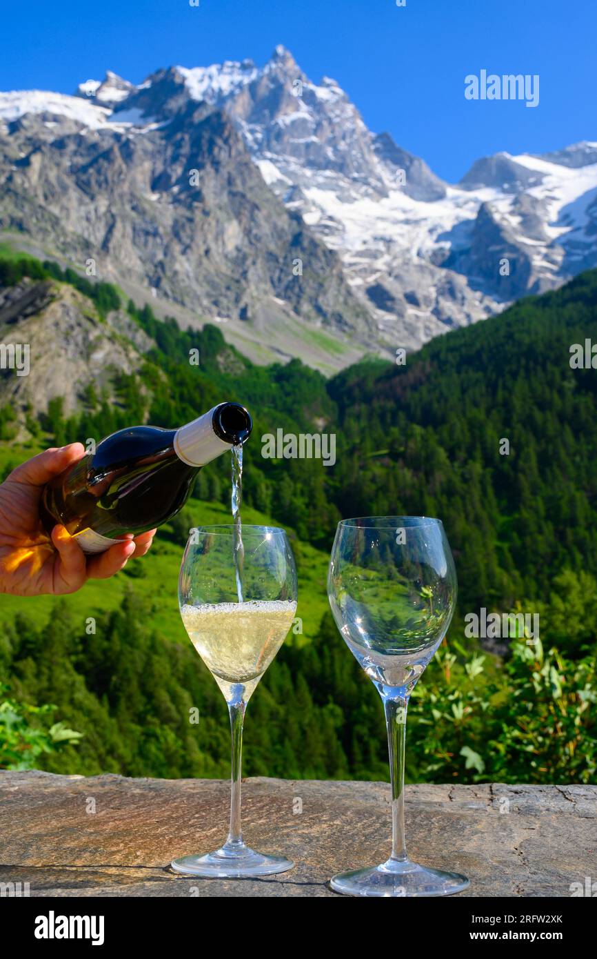 Drinking of dry white Roussette de Savoie and Vin de Savoie french wine ...