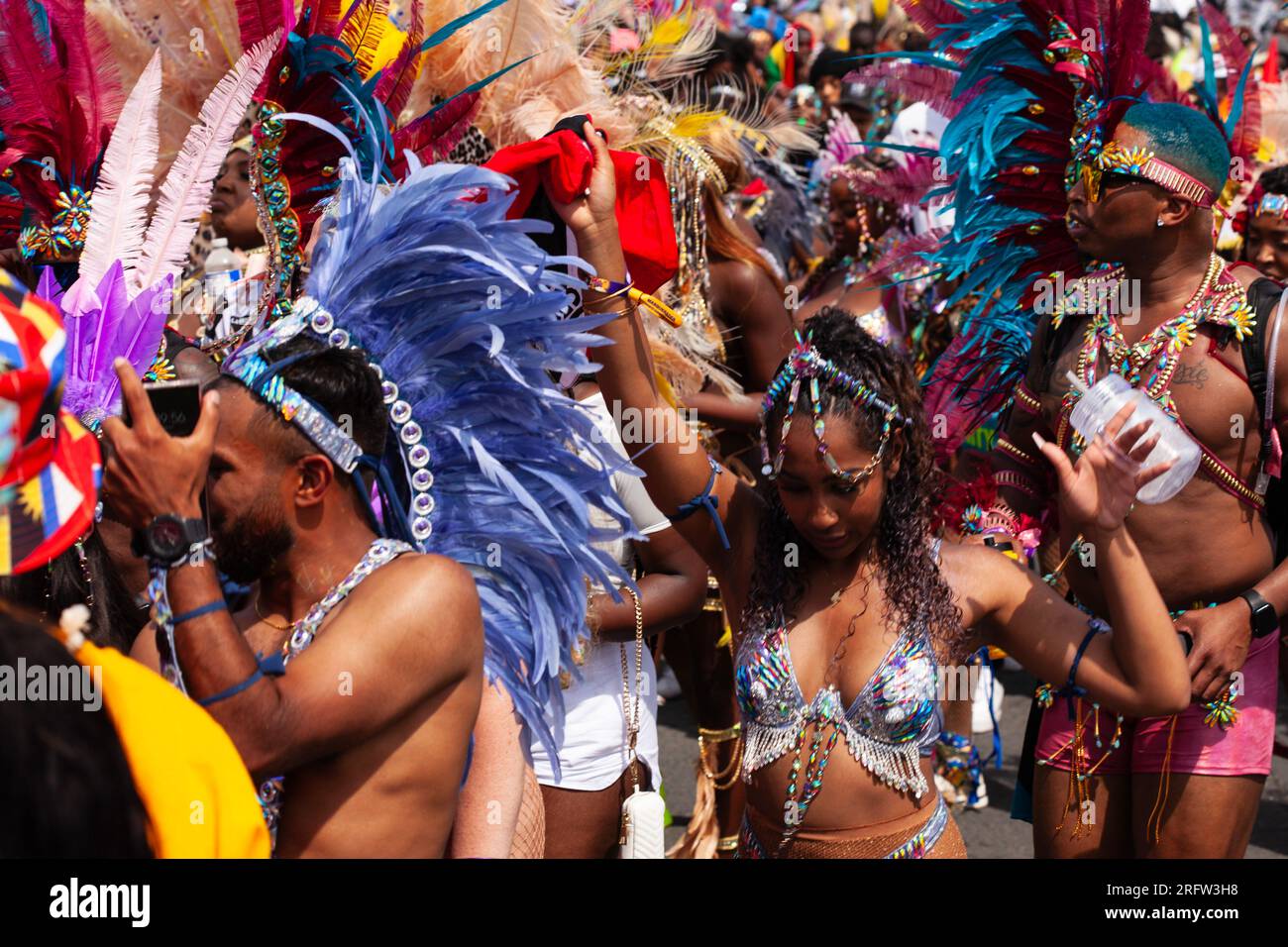 TORONTO, CANADA – August 5, 2023: People dancing on Canada's largest Caribbean Carnival at the ...
