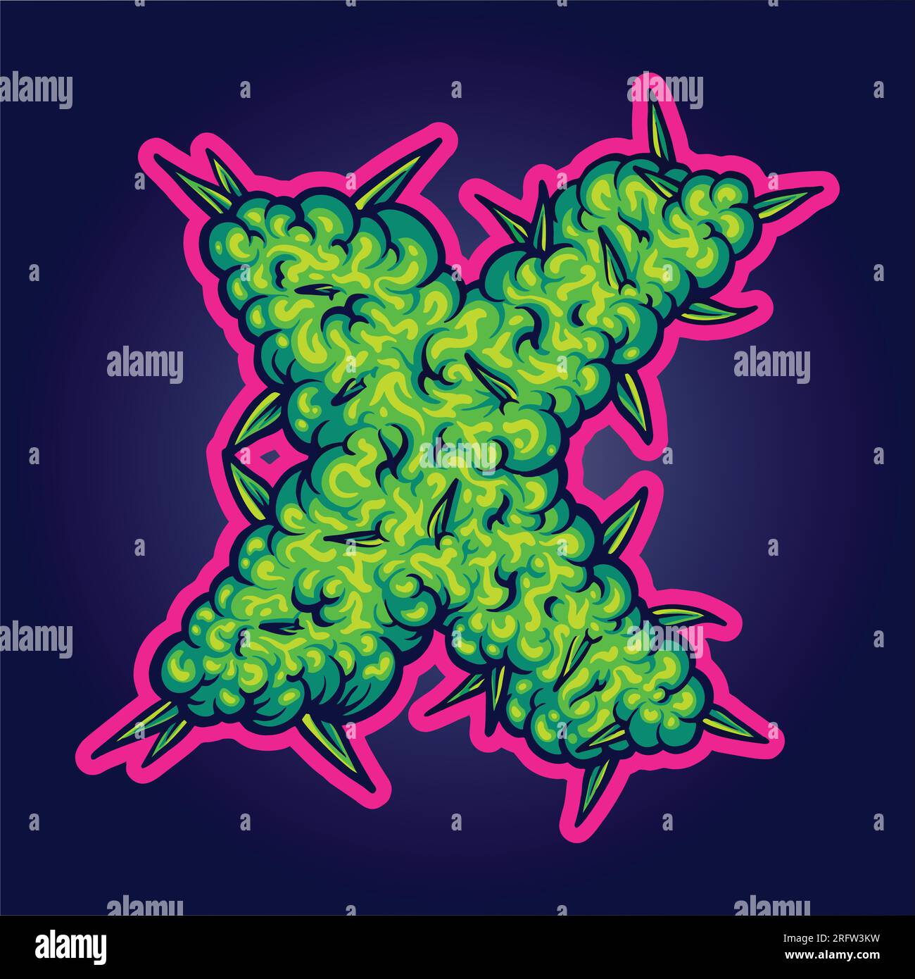 Cannabis monogram initial X with buds texture vector illustrations for ...