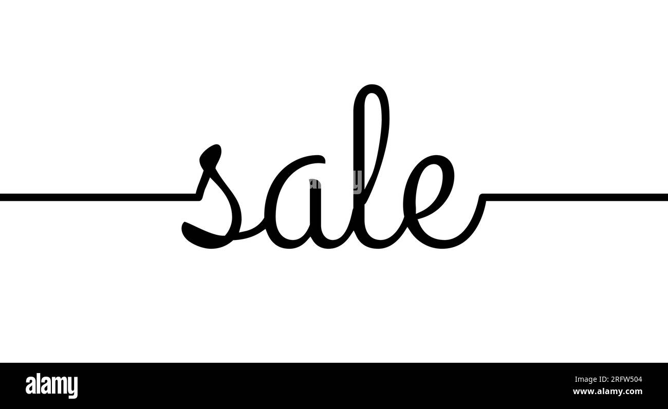Sale typography. Continuous line art. Discount action template. Flat ...