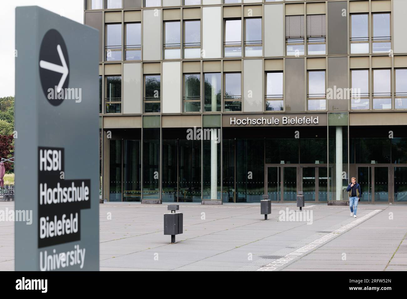 03 August 2023, North Rhine-Westphalia, Bielefeld: View of the entrance ...