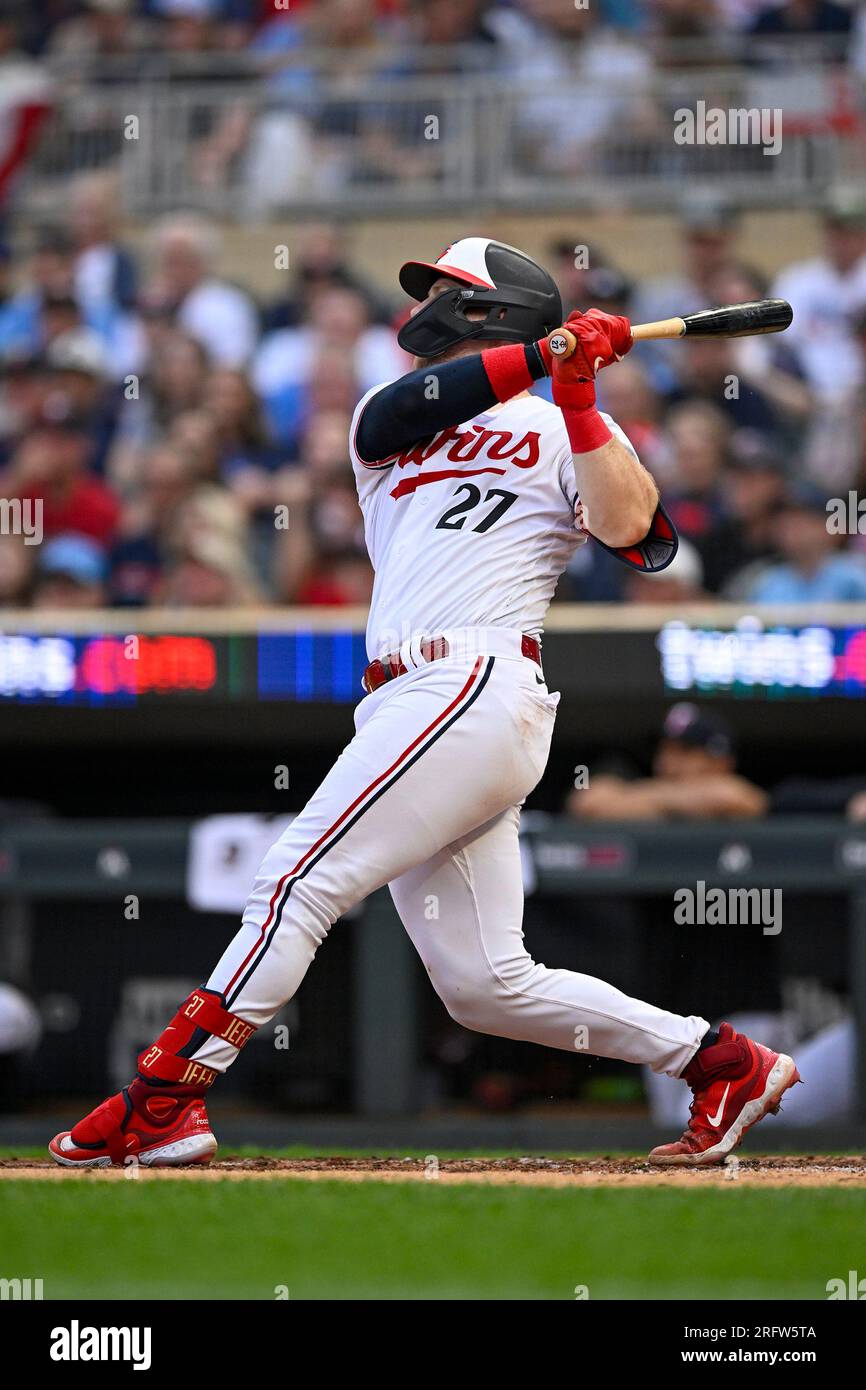 MINNEAPOLIS, MN - AUGUST 05: Minnesota Twins catcher Ryan Jeffers (27 ...