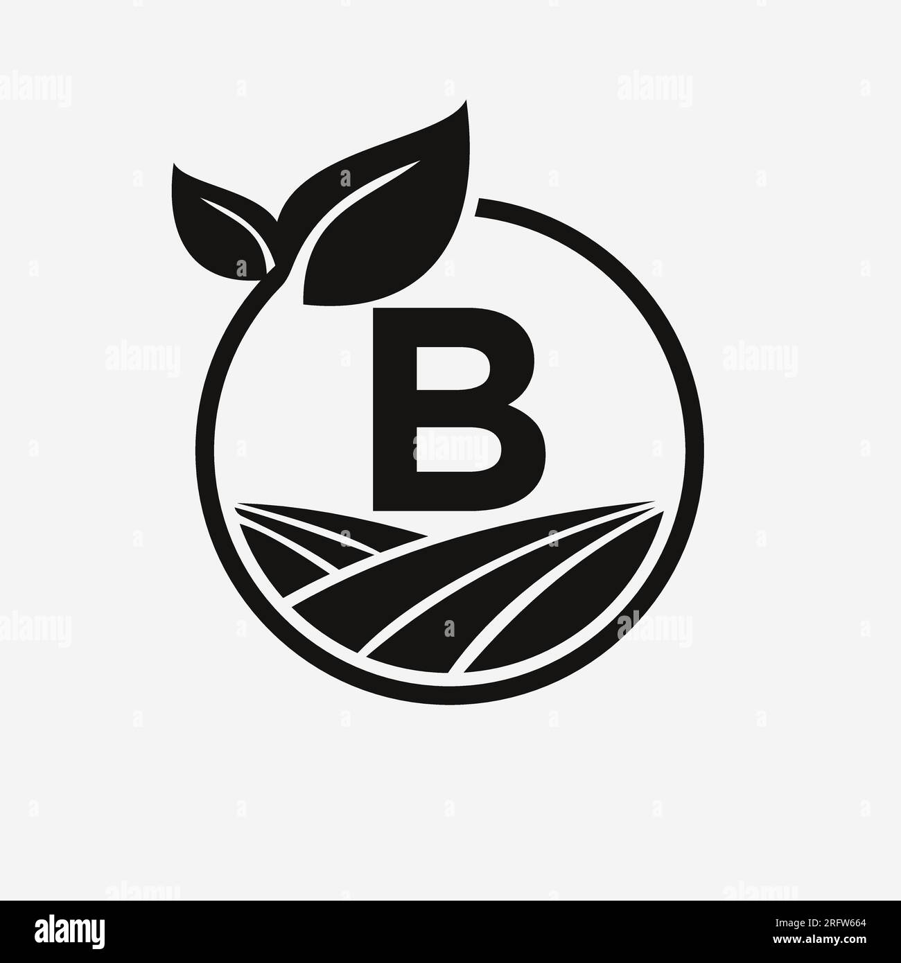 Letter B Agriculture Logo. Farming Logotype Symbol Template Stock ...