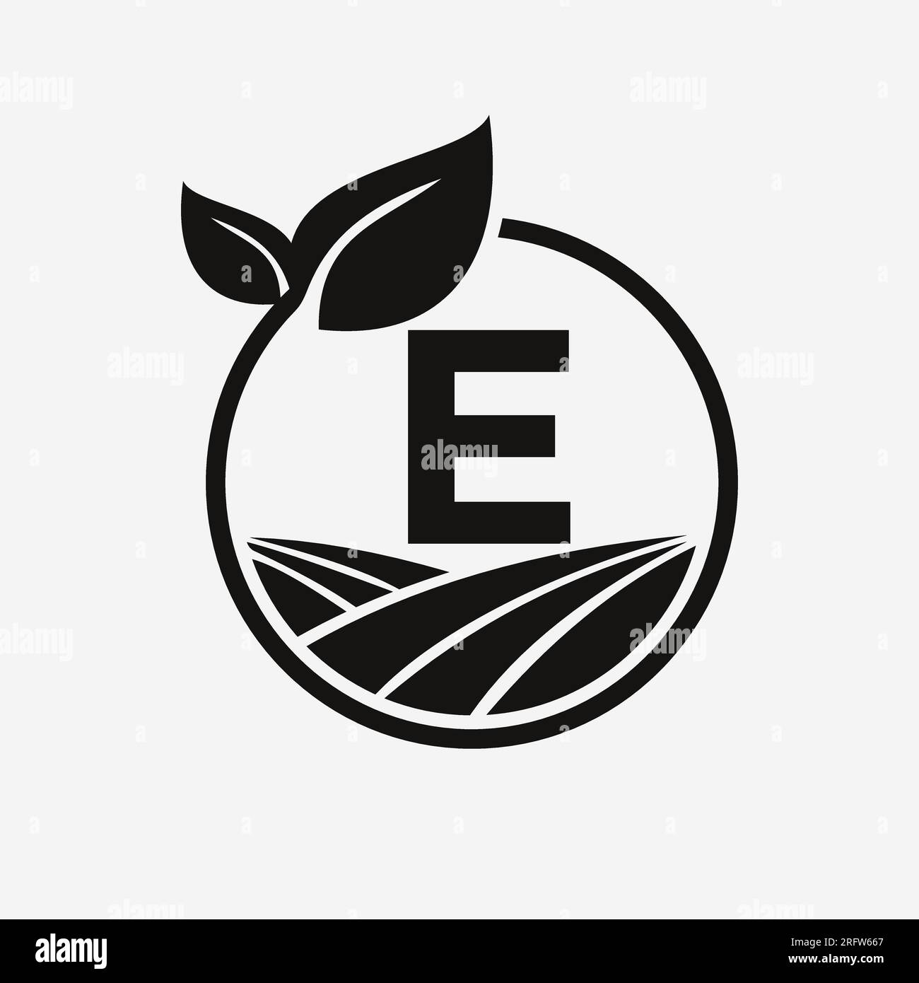 Letter E Agriculture Logo. Farming Logotype Symbol Template Stock ...