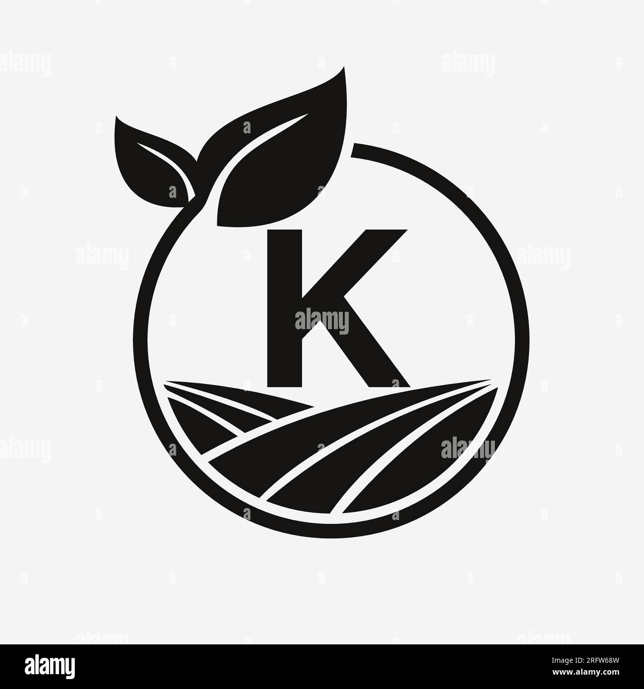 Letter K Agriculture Logo. Farming Logotype Symbol Template Stock ...