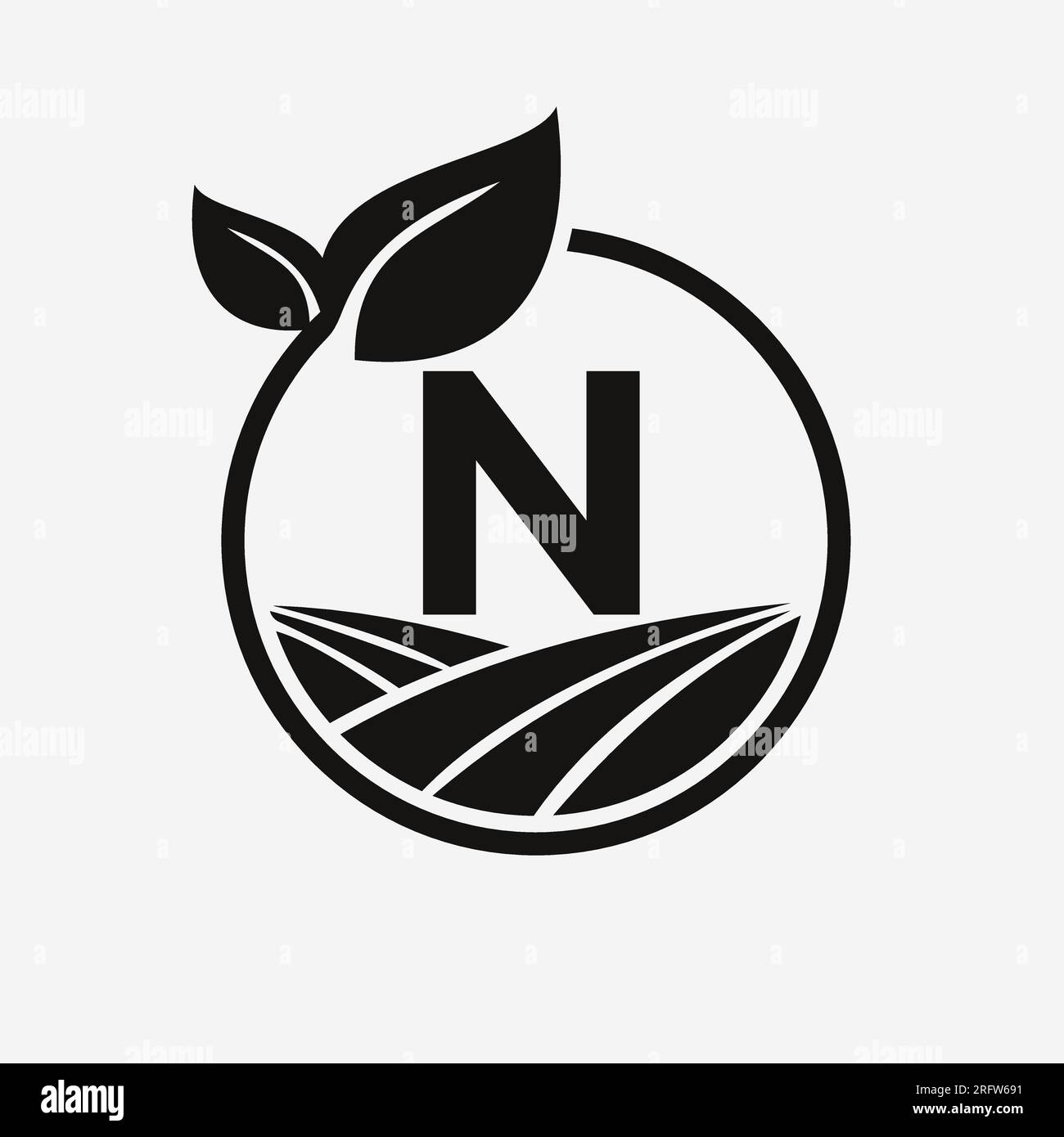 Letter N Agriculture Logo. Farming Logotype Symbol Template Stock ...