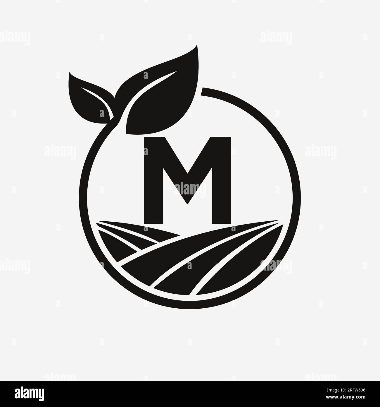 Letter M Agriculture Logo. Farming Logotype Symbol Template Stock ...