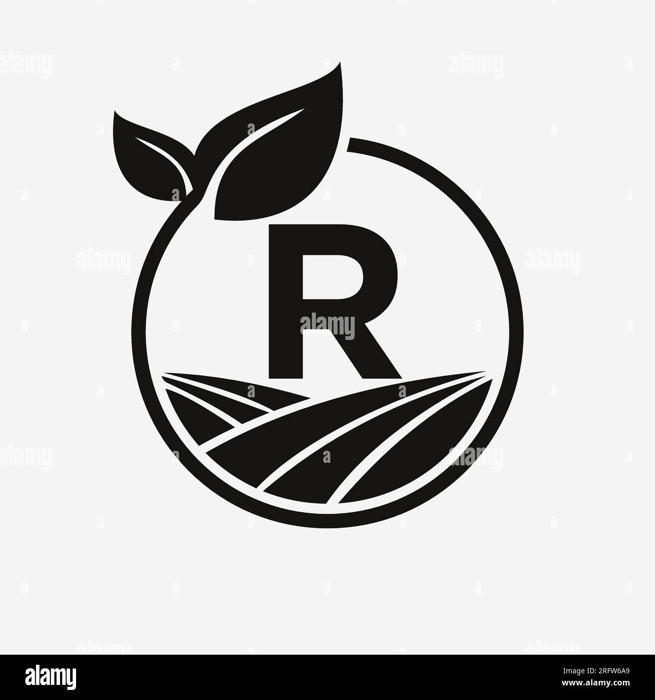 Letter R Agriculture Logo. Farming Logotype Symbol Template Stock ...