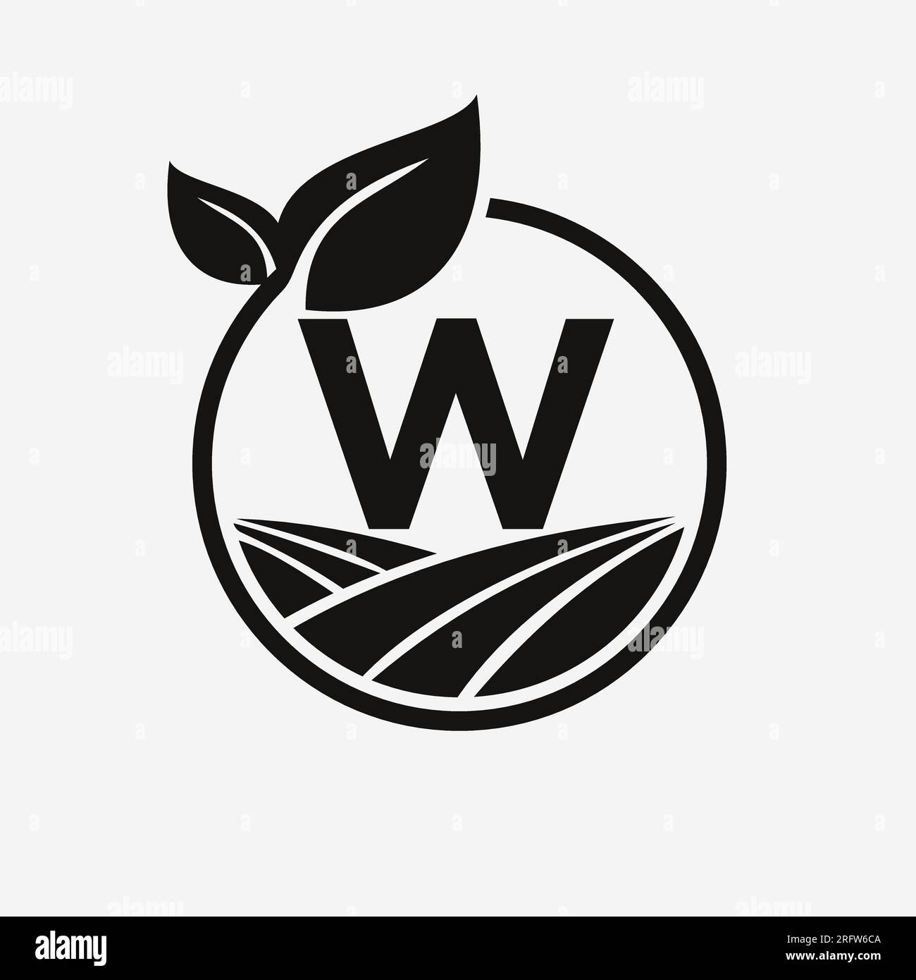 Letter W Agriculture Logo. Farming Logotype Symbol Template Stock ...