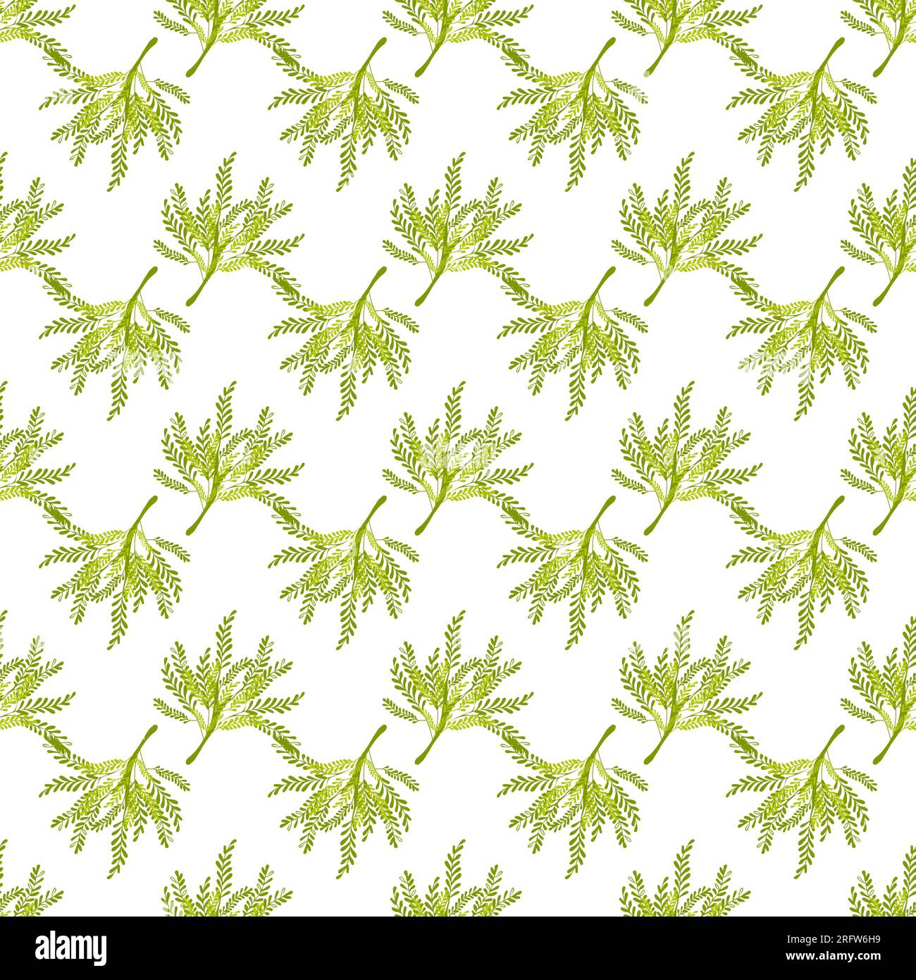 Summer abstract seamless pattern of marine plants. Marine theme. Algae ...