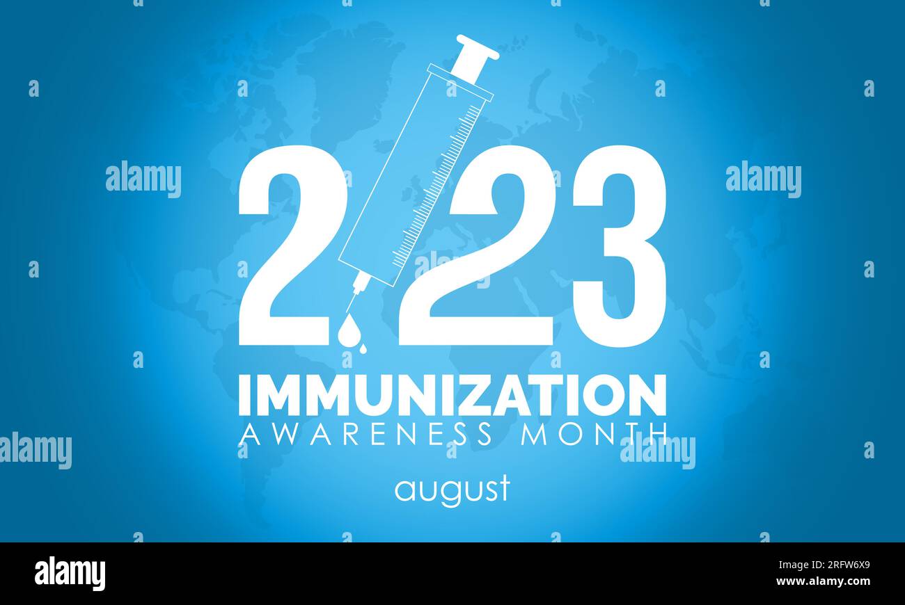 2023 Concept National Immunization Awareness Month vector design illustration. FLU prevention ...