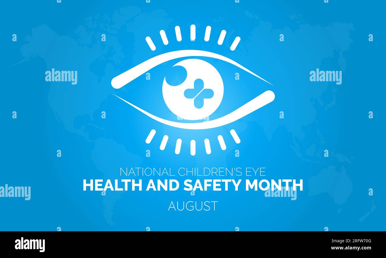 2023 Concept childrens eye health and safety Month vector design ...