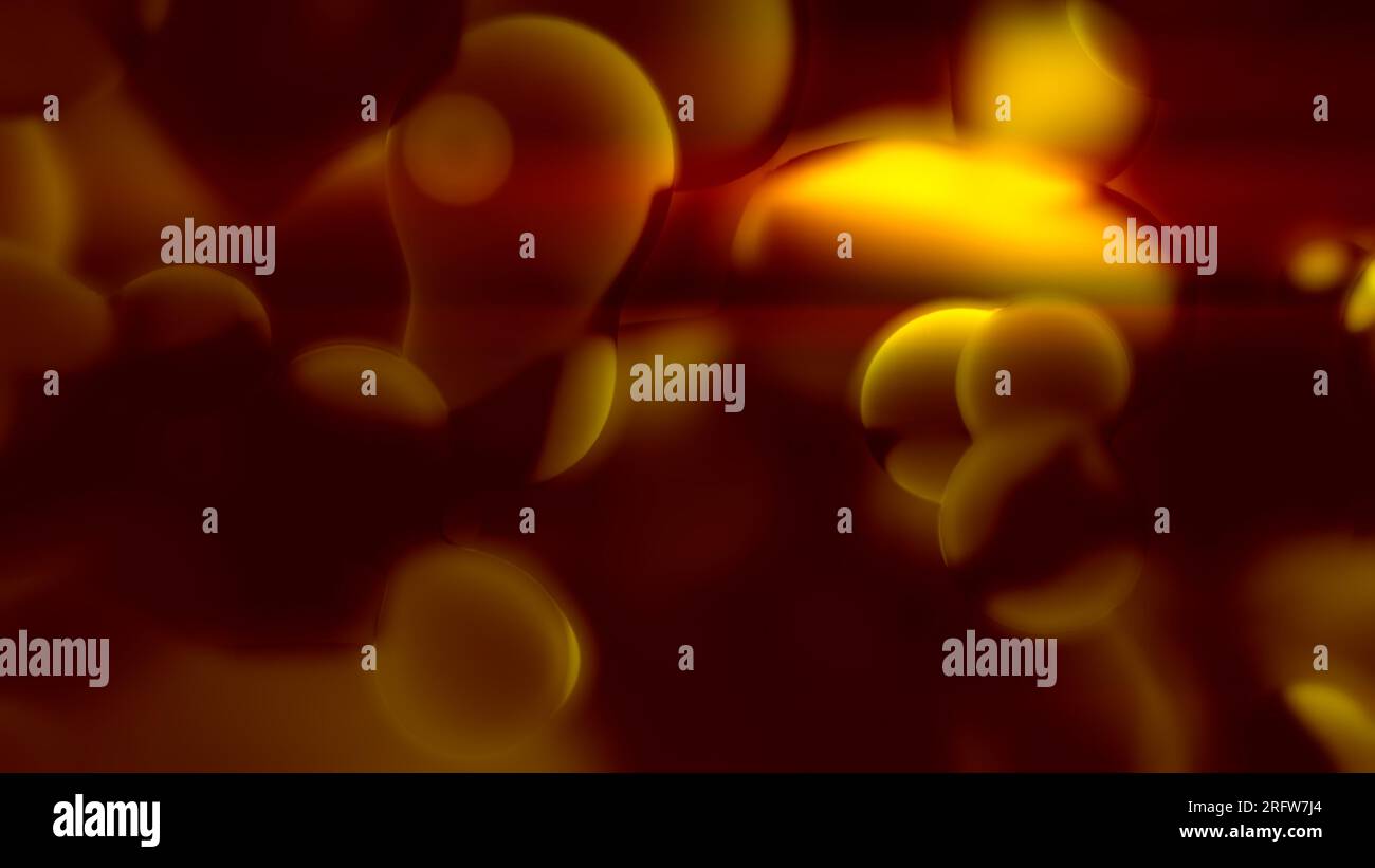 dark yellow or brown slime amorphic shapes - abstract 3D illustration ...